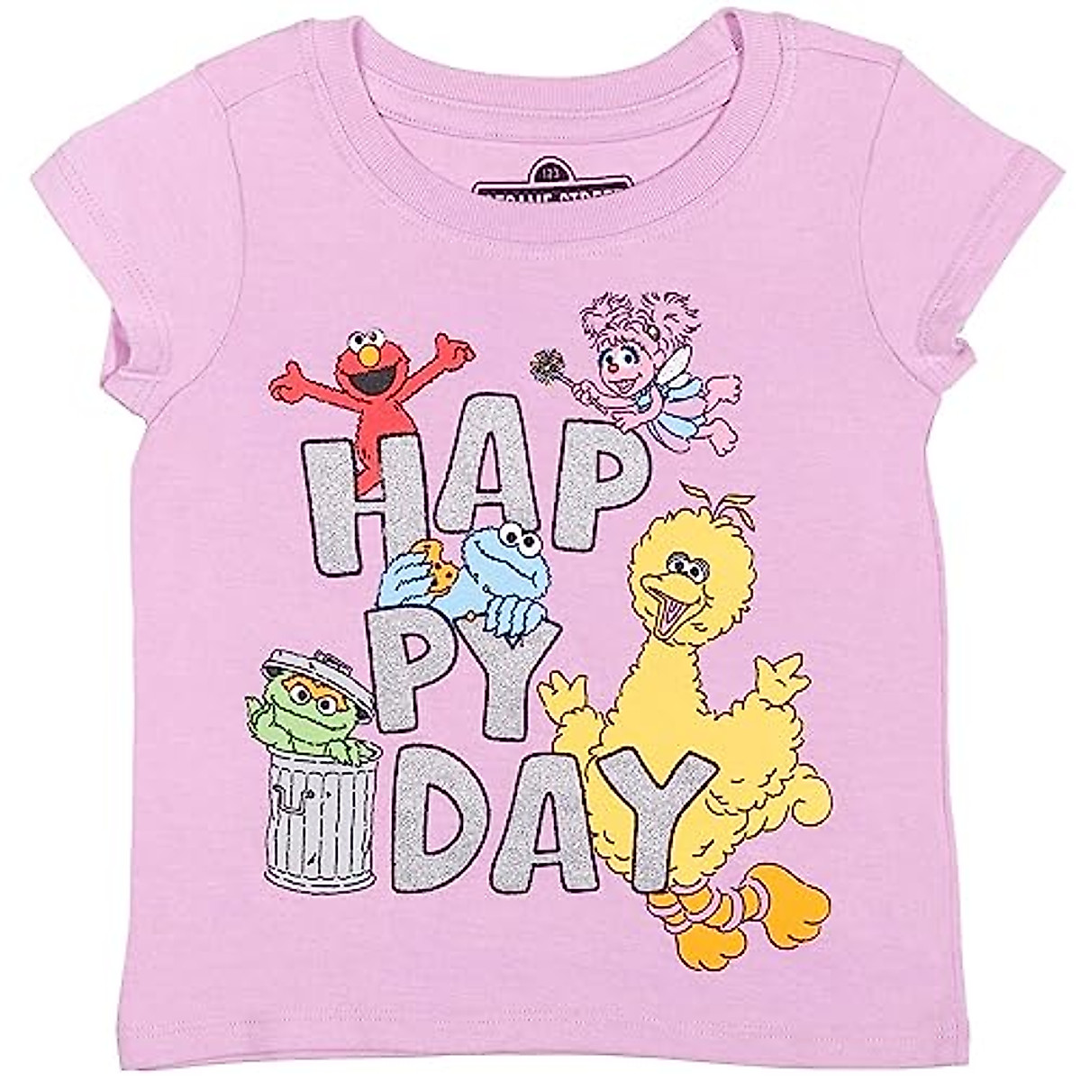 Sesame Street Elmo Cookie Monster Big Bird Baby Girls 3 Pack T-Shirt 18 Months Pink/Blue