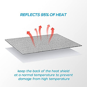 FLASLD Aluminum Heat Shield Mat for Deck Fence, Railing, Grill, Stove, Oven and Refrigerator, Fireproof Cover and Screen Protect Deck Railing from Grill (30×40 inch)