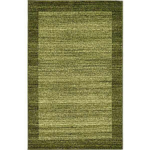 Unique Loom Del Mar Collection Area Rug-Transitional Inspired with Modern Contemporary Design, 3' 3 x 5' 3 Rectangular, Light Green/Beige