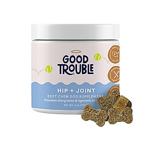 Good Trouble Pets Hip & Joint Supplement for Dogs - Bacon & Chicken Flavor, 30 Chews - Enhance Joint Health & Mobility for Your Canine Companion