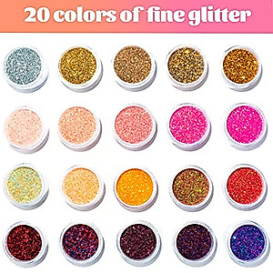 35 Grams Fine Glitter, 5 Colors Pink Extra Fine Glitter, Holographic Ultra Fine Glitter for Makeup Body Nail Face Hair Eyeshadow Lip Gloss, Arts Crafts Slime Resin Glitter Sequins Set