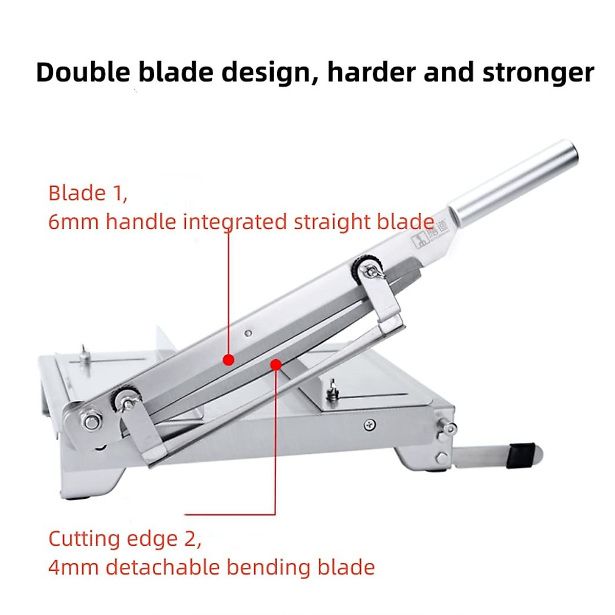 Manual Bone Meat Slicer Chopper Ribs Cutter Double Blade 13.5In Stainless Steel for Fish Chicken Beef Mutton Household Vegetable Food Slicer Slicing Machine