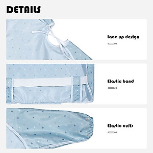 Little Dimsum Baby & Toddler Weaning Bib Coverall, Attaches to High chair, Waterproof Long Sleeve Feeding Smock Apron, Easy to Clean for Eating 6-36 Months