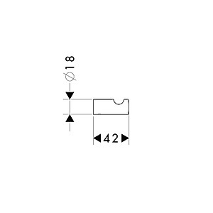 hansgrohe Hook Timeless 1-inch Modern Coordinating Towel Holder in Chrome, 40511000