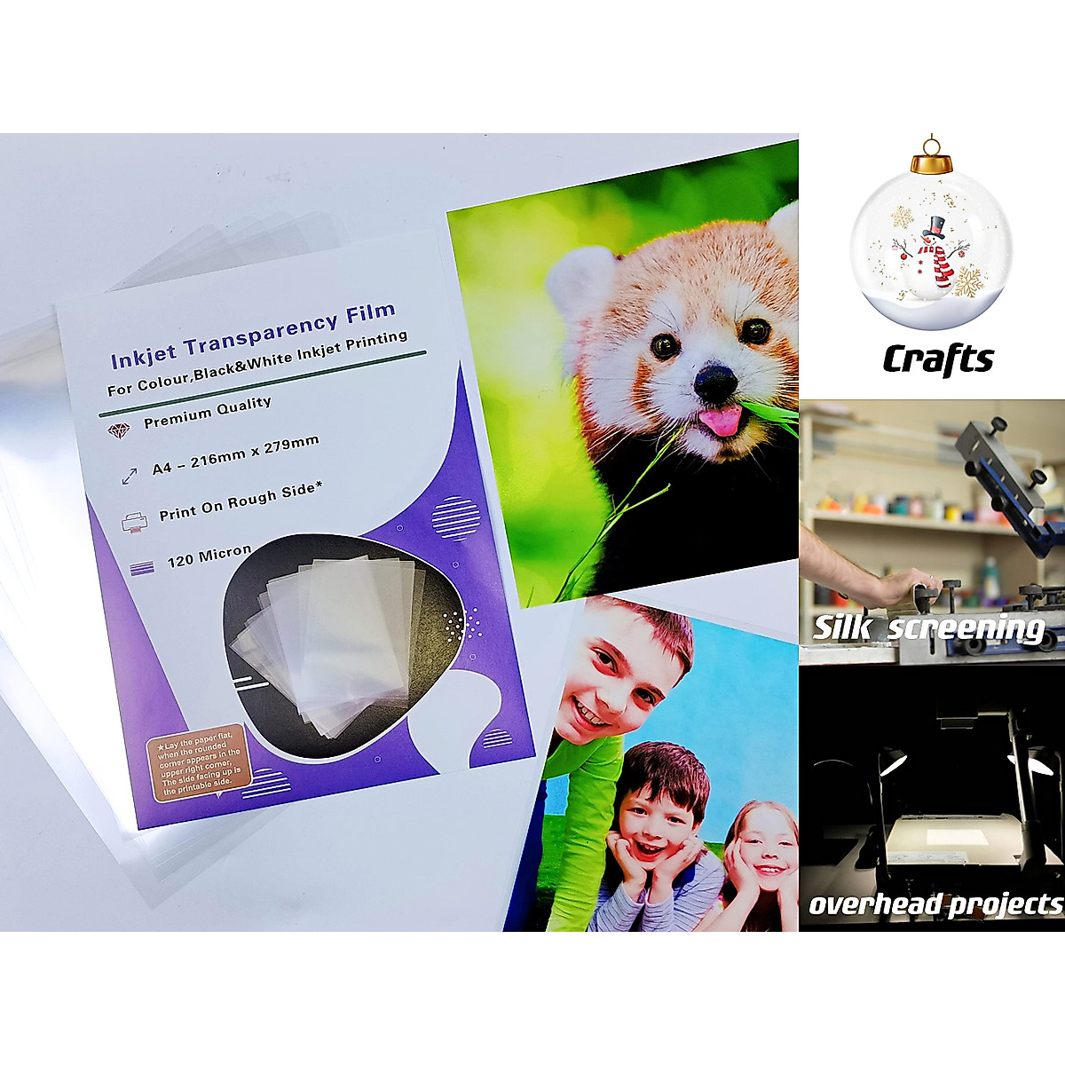 30 Sheets 8.5 x 11 Inches Clear Transparency Film For Inkjet Printers Silk Screen Printing Overhead Projector Film