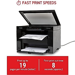 Canon imageCLASS MF3010 All-in-One Wired Monochrome Laser Printer with USB Connectivity, Black - LCD Display, Print Scan Copy - 19 ppm, 600 x 600 dpi, 150-sheet Paper Cassette