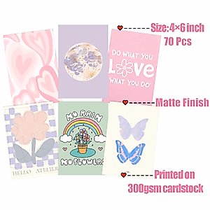 GENSTEUO 70pcs Danish Pastel Wall Collage Kit Aesthetic Pictures, Danish Pastel Room Decor Aesthetic, Cute Posters for Dorm, Wall Decor for Bedroom Teen Girl, Photo Collage Kit