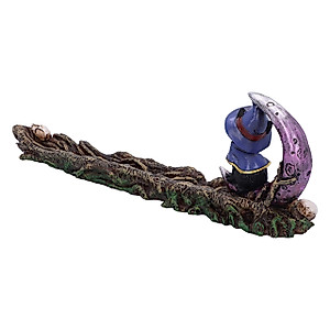 Nemesis Now Grimalkin Witches Familiar Black Cat and Crescent Moon Incense Burner,29cm