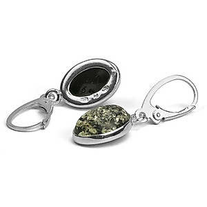 Ian and Valeri Co Green Amber Sterling Silver Classic Earrings