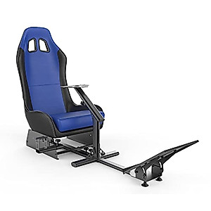 cirearoa Racing Wheel Stand with seat Gaming Chair Driving Cockpit for All Logitech G923 | G29 | G920 | Thrustmaster | Fanatec Wheels | Xbox One, PS4, PC Platforms (Black/Blue)