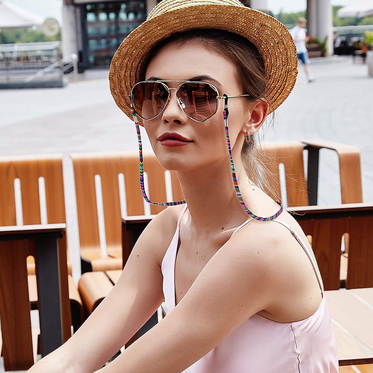 10 Pieces Eyeglass Chains Elegant Eyewear Retainer Beaded Eyeglass Strap Holder with Anti-Skid Ear Hooks and Silicone Eyeglasses Retainers (Classic Style)