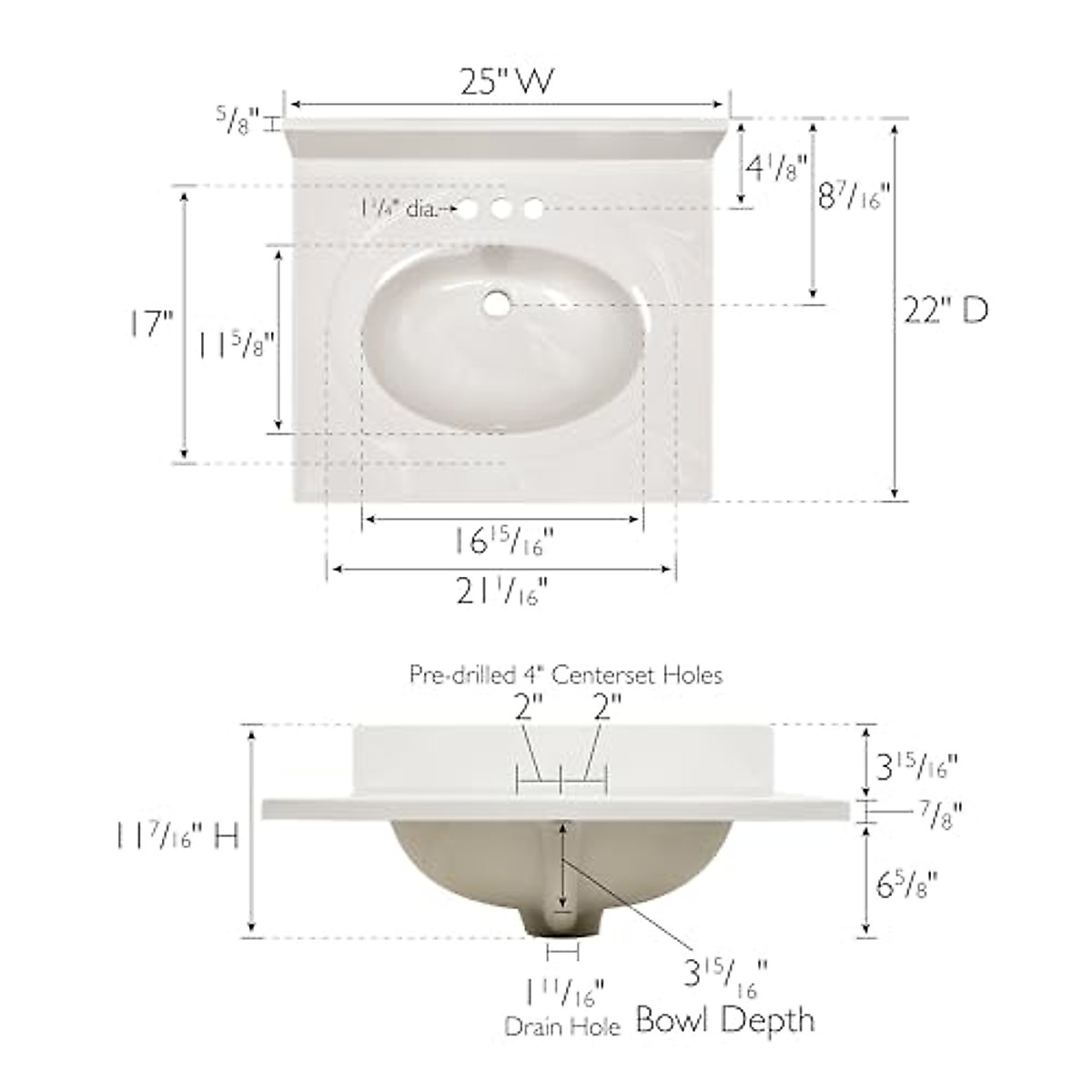 31 Inch Cultured Marble Vanity Top with Backsplash, Improved Package, Ivory – Design House, 586289