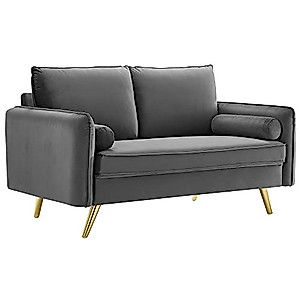 Modway Revive Performance Velvet Loveseat, Gray