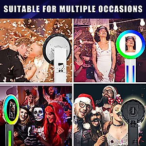 HITUGU Portable Photo Booth for iPad Pro 11'' 3rd/2nd/1st Generation Selfie Station Machine Metal Shell with Software,RGB Ring Light,Music Sync RGB Light Box,Remote Control,Flight Case for Parties