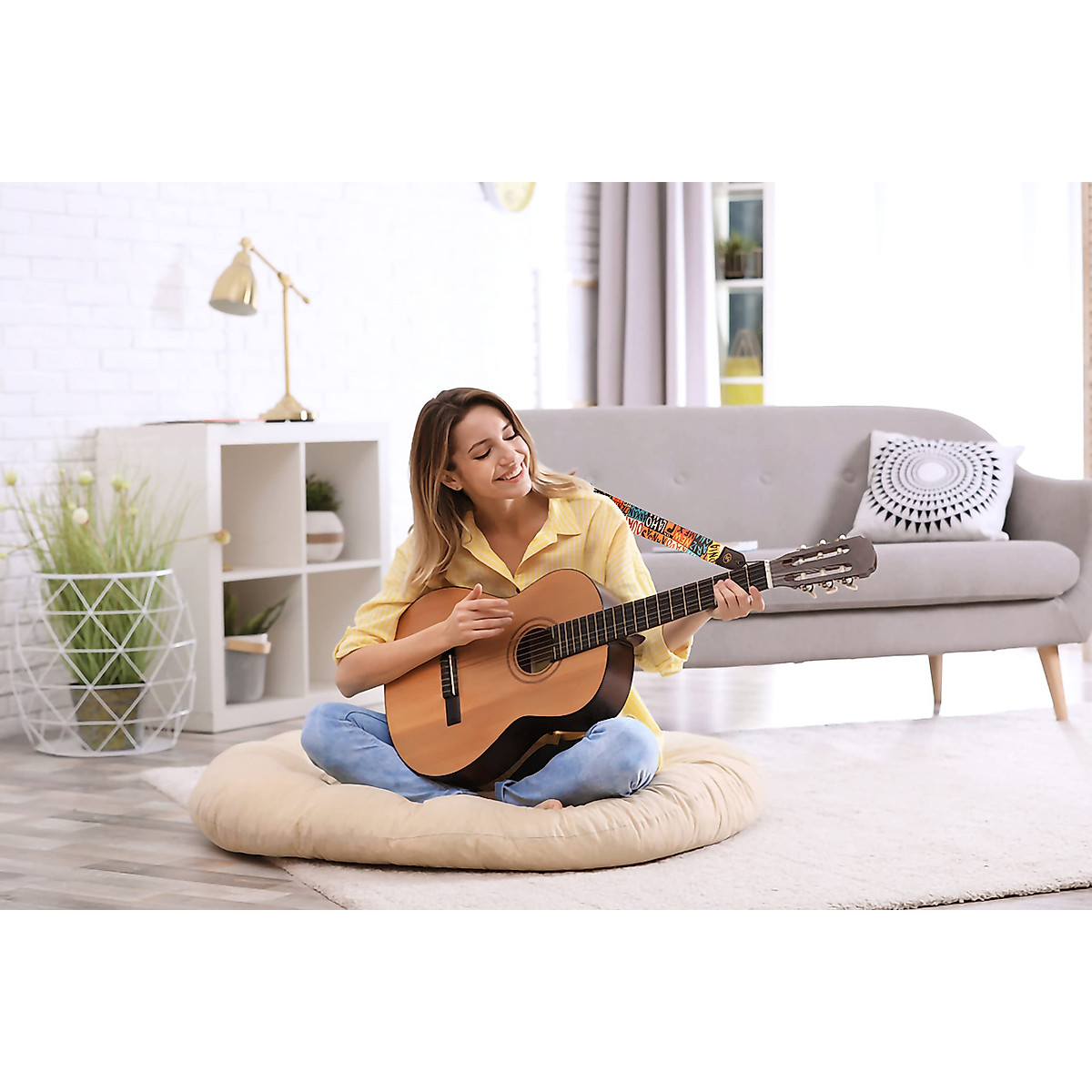 Speedee Music Embroidered Guitar Strap Kit - 1 US Map Camo Design Guitar Strap, 3 Guitar Picks, 2 Strap Locks, 1 Button Headstock Adaptor, and More - Strap Gift Set for Acoustic, Electric Guitars