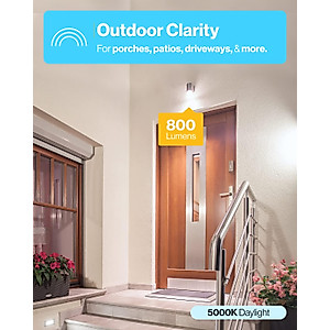Sunco Lighting - 10 Pack A19 LED Dusk to Dawn Bulb for Home Residential Porch Patio Driveway Decorated Ambient Outdoor Twilight, 9W Equivalent to 60W 5000K Daylight, Auto On/Off Photocell Sensor UL