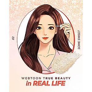 AMTS Webtoon True Beauty - 02 Some Sweet Glitter | Liquid Pink Gold Chunky Glitter Eyeshadow | Highlighter, K-Drama Korean Makeup, Highly Pigmented, Long Lasting Shimmer (Some Sweet)