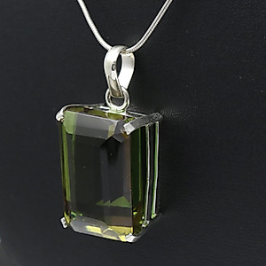 GEMHUB Loose Gemstones For Pendants 75.00 Carat Alexandrite Gemstone Pendant Without Chain Emerald Cut Sterling Silver Pendant Without Chain For Women
