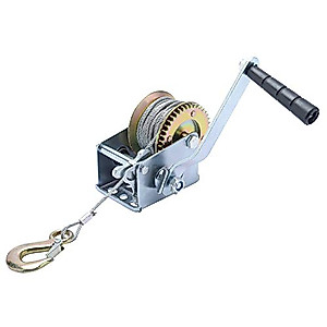 HighFree Hand Winch with 27ft Steel Wire Rope 600 lbs - Hand Crank Winch - Towing Winches for for Boats, Trailers, ATVs - Single Speed