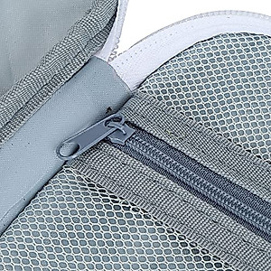 MIWEITOO Knitting Tools Storage Case Double Layer Crochet Hook Zipper Bag with Mesh Pockets, Portable Knitting Tote Basket Yarn Bags Large Craft Supplies Bag