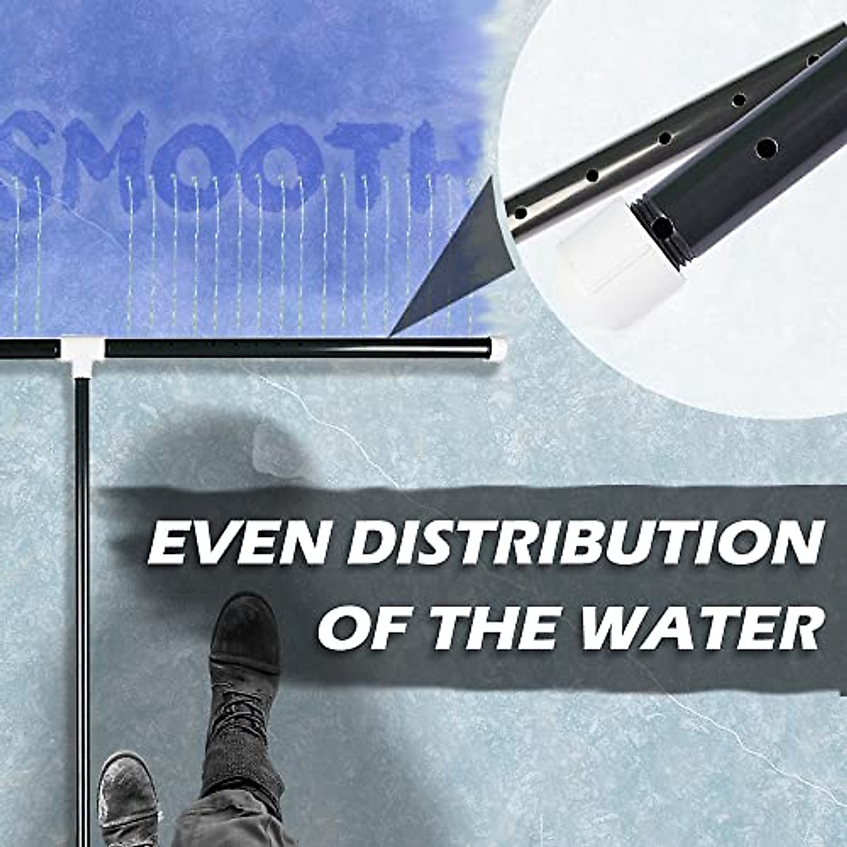 Rink Rake Backyard Ice Resurfacer, 48 inches Wide, Garden Hose Extension to Maintain Ice Rink, Create Ice Rink with Ease