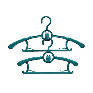 Adjustable Baby Hangers, Plastic Non-Slip Stackable Baby Hanger, Durable & Great as Newborn Kid Child Children Toddler or Infant Clothes Racks for Nursery Closet Wardrobe Pack of 20 (Mint Blue)