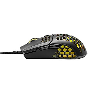 Cooler Master MM711 RGB-LED Lightweight 60g Wired Gaming Mouse - 16000 DPI Optical Sensor, 20 Million Click Omron Switches, Smooth Glide PTFE Feet, and Ambidextrous Honeycomb Shell - Matte Black