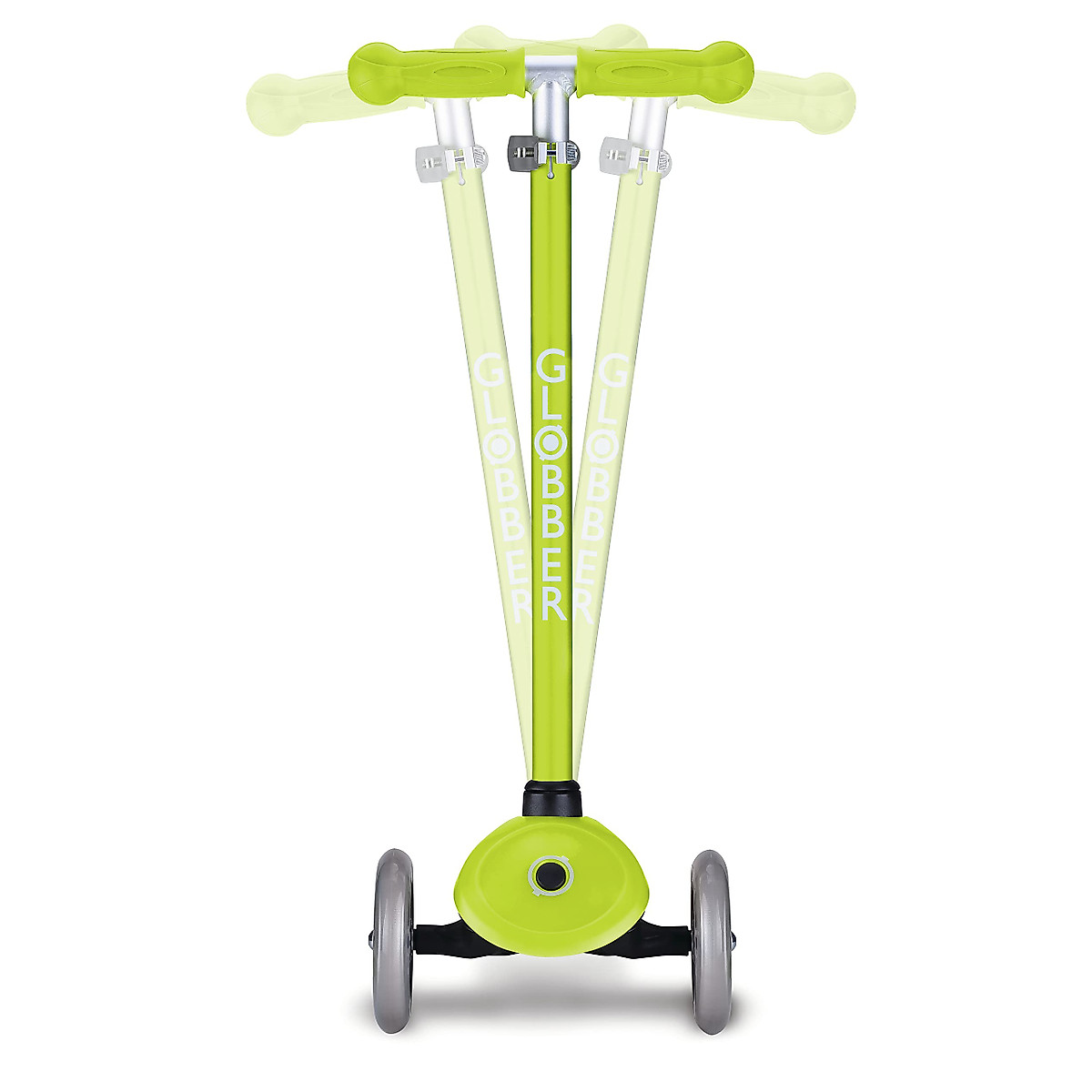 Globber Toddler Scooter | 3 Wheel Kick Scooter for Kids and Toddlers Ages 3-7 with Light Up Wheels | Grow with Me Outdoor Kick Scooter for Girls and Boys with Adjustable Handle Bars (V2, Lime Green)