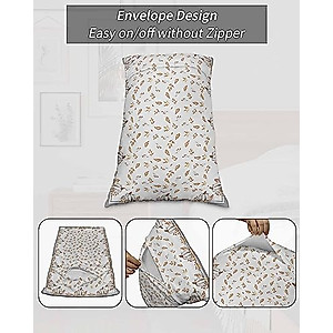 Edwiinsa Thanksgiving Pillow Covers King Standard Set of 2 Bed Pillow, Fall Pumpkin Farmhouse Maple Leaf Grey Plush Soft Comfort for Hair/Skin Cooling Pillowcases with Envelop Closure 20''x36''