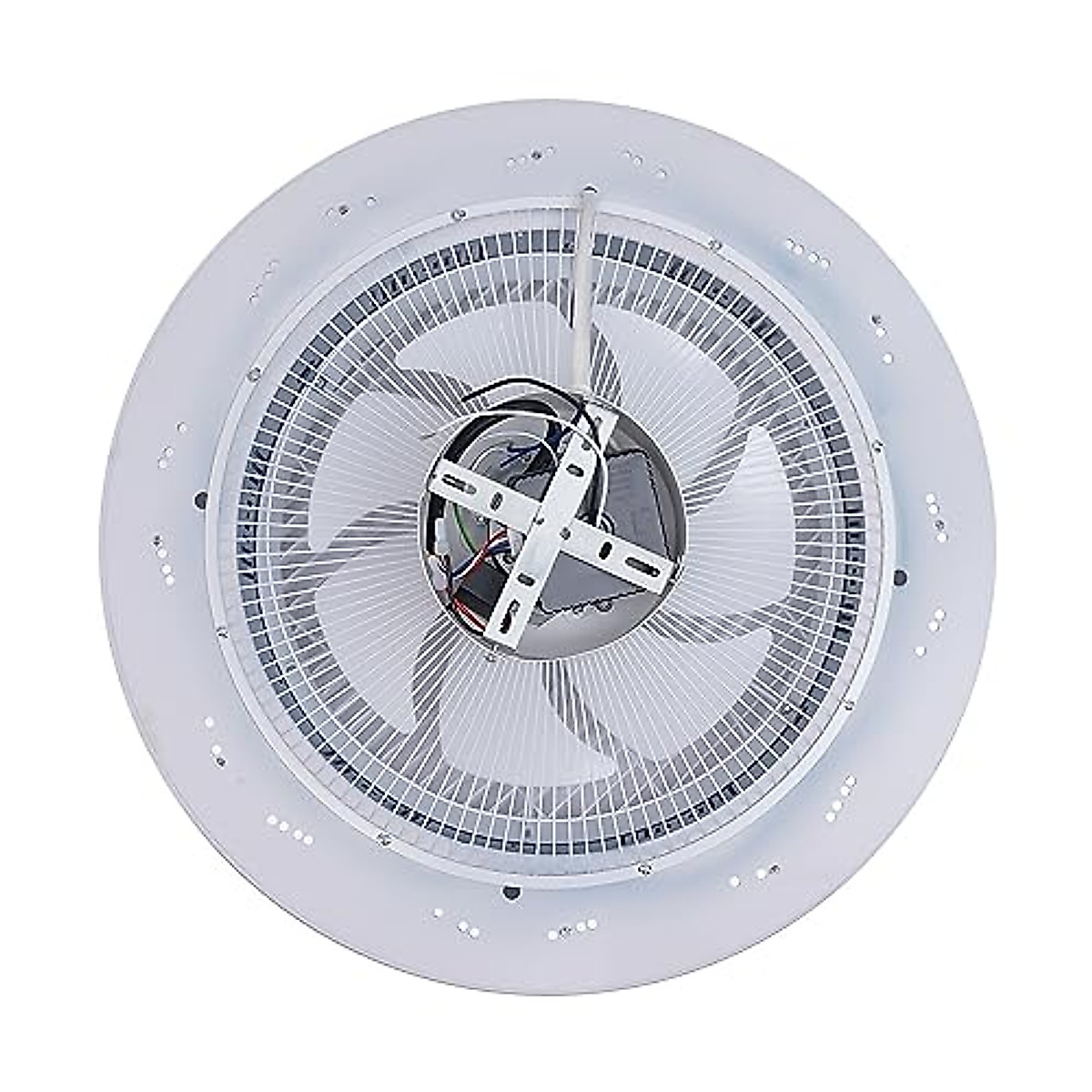 Xuthusman Dimmable Round Ceiling Fan Light LED Ceiling Fan lamp Star 3 Speed 3 Color+Remote Diameter 55cm 64W 110V
