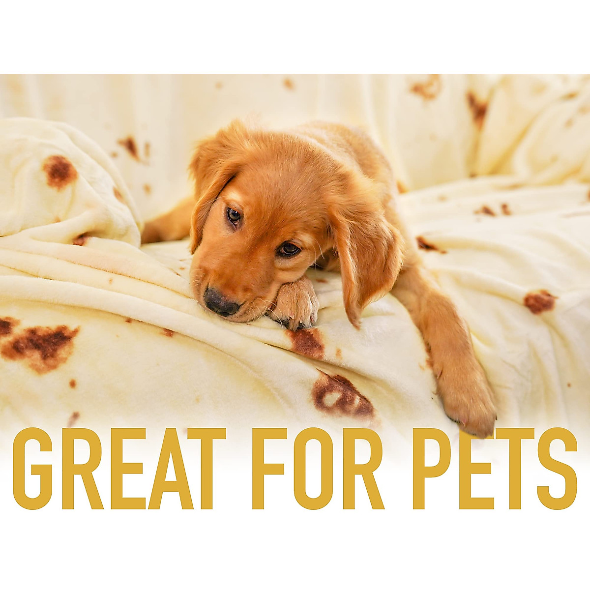 Zulay Burritos Tortilla Blanket Wrap - Double Sided Large 60 inches Blanket - Holiday Novelty Blanket - Soft Flannel Round Blanket Premium 280 GSM - Fun White Elephant Gift for Adults