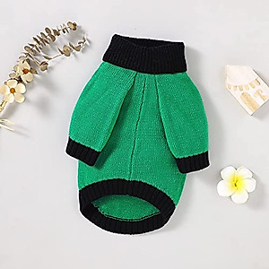 Sweaters Dog Winter Warm Clothes - Hoodies Jackets Sherpa Dog Apparel & Accessories Puppy Small Medium Large pet Clothes Holiday Party cat Dog St. Patrick's Day Black Green 12LBS