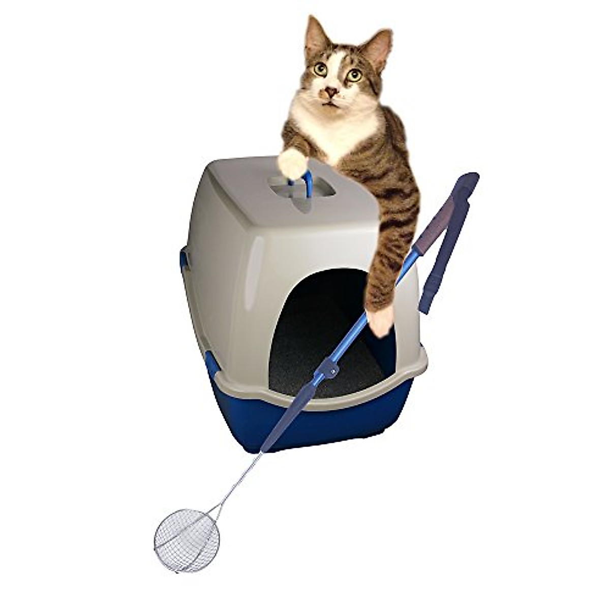 Sand Dipper - Mid Size Adjustable - Extra Long Handle Back Saver Hygienic Cat Litter Scoop