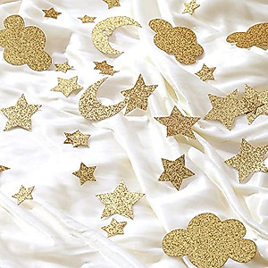 Twinkle Twinkle Little Star Baby Shower - Star Confetti For First Birthday, Over The Moon Theme Party Decorations Supplies With Baby Boy Girl, Party Photo Props For Baby Shower