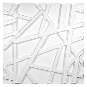 Art3d 19.7" x 19.7" (Pack Of 12) Wall Panel Stripes , White