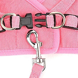 SELMAI Comfortable Cat Harness and Leash Kitten Vest No Pull No Choke Escape Proof Soft Mesh Reflective for Puppy Extra-Small/Small Dogs Walking Corduroy Jacket Adjustable Breathable Lightweight