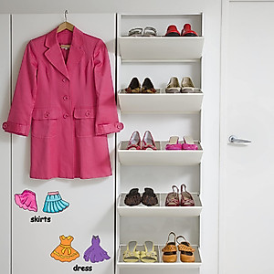 SUPERDANT 11 Style Cartoon Clothes Theme Wall Decals Clothes with Text Wall Stickers Education Wall Decor Vinyl Wall Decoration for Wall Cabinet Home Nursery Decor Bedroom Living Room