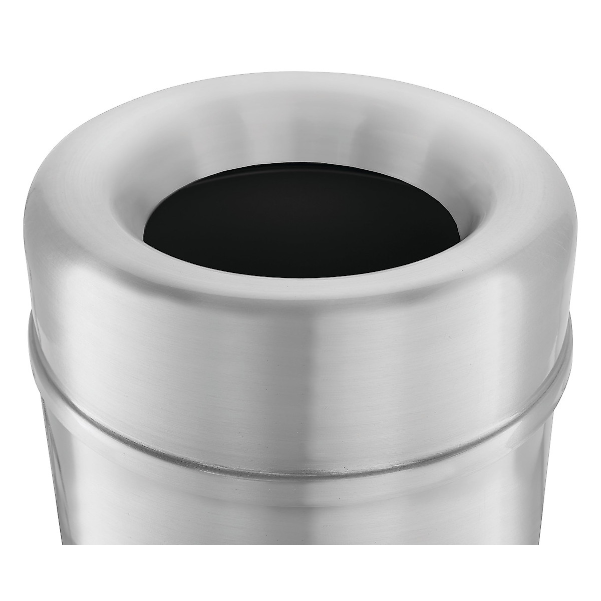 Rubbermaid Commercial Products Crowne Collection Open Top Trash Can, 30-Gallon, Aluminum, Indoor/Outdoor Waste Container for Mall/School/Office