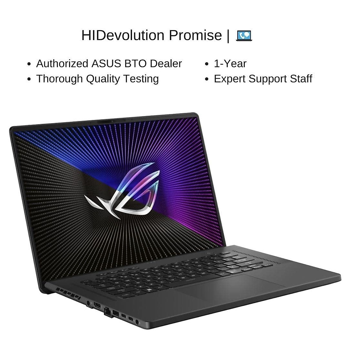 HIDevolution ASUS ROG Zephyrus G16 GU603VV 16" FHD+ 165Hz, 2.4 GHz i7-13620H, RTX 4060, 32 GB DDR4 RAM, 1 TB PCIe SSD, Windows 11 Home