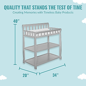 Dream On Me Ashton Changing Table, Grey , 26"