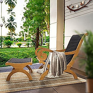 Kenya Teak Lazy Chair Incl. Footstool, Made from Solid A-Grade Teak Wood