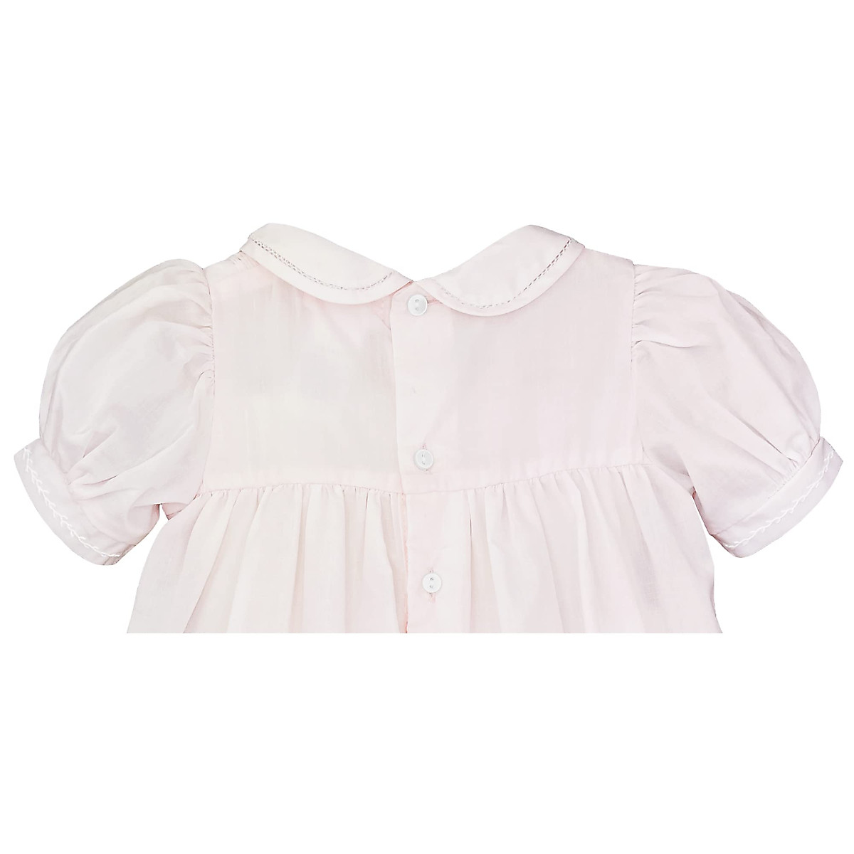 Petit Ami Baby Girls' Dress with Pintucks and Feather Stitching, 9 Months, Pink