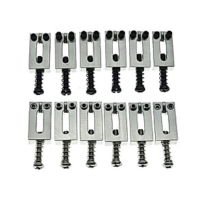 Dopro Upgraded Version Solid Stainless Steel Guitar Bridge Saddles 10.5mm for Stratocaster or Telecaster