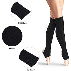 SATINIOR 2 Pairs Stirrup Leg Warmers Straight Over the Knee Socks 21.65 Inch Ballet Dance Socks Yoga Latin Boot Cuffs Socks for Women