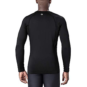 NAVISKIN Men's Long Sleeve Rash Guard Swim Shirts Compression Rashguard Sun Shirts UPF 50+ Baselayer Sun Shirts Black Size XXL