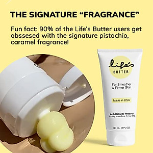 Life’s Butter Anti-Cellulite Cream with Coenzyme Q10, L-Carnitine and Coconut Oil | Skin Smoothening Natural Product | Skin Firming Lotion Cellulite Remover Treatment | 6 fl oz