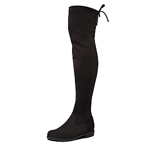 Herstyle Secret Obsession Women's Over the Knee Boots Thigh High Stack Heel Long Stretch Fall Riding Boots, Black, Size 8.0