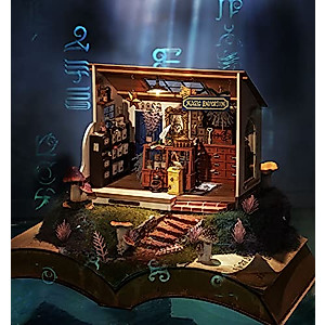 Rolife DIY Miniature House Kits, Tiny House for Adults to Build, Mayberry Street Miniature Model Kits with Lights, DIY Crafts/Birthday Gifts/Home Decor for Family and Friends (Kiki's Magic Emporium)