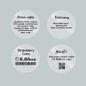 NIIMBOT B1 Label Tape B21 Transparent Labeling Tape 1.2" X 1.2" (31x31mm) Thermal Label Print Paper NIIMBOT Labels for Candles/Gifts/Mailing/Logo/Jars/Bottles Tag, 210 Labels/Roll, Clear