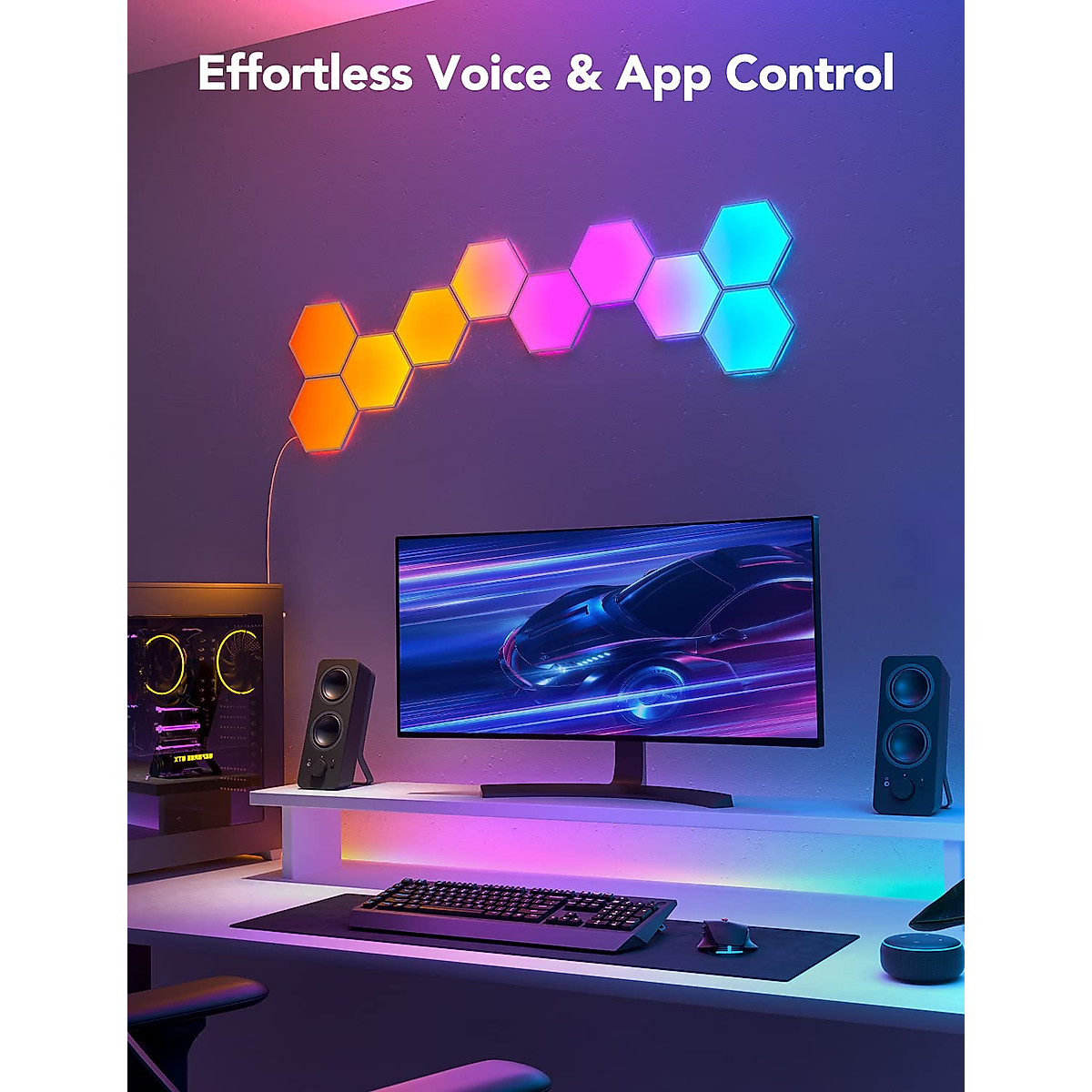 Govee Glide Hexa Light Panels, RGBIC LED Hexagon Wall Lights, Wi-Fi Smart Home Decor Creative Lights with Music Sync, Works with Alexa Google Assistant for Living Room, Bedroom, Gaming Rooms,10 Pack